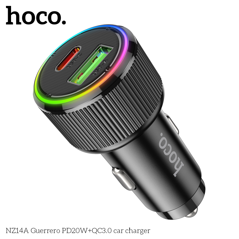 Bộ Sạc Ô Tô Hoco NZ14A Type-C to Lightning PD20W QC3.0 - www.hocoborofone.vn
